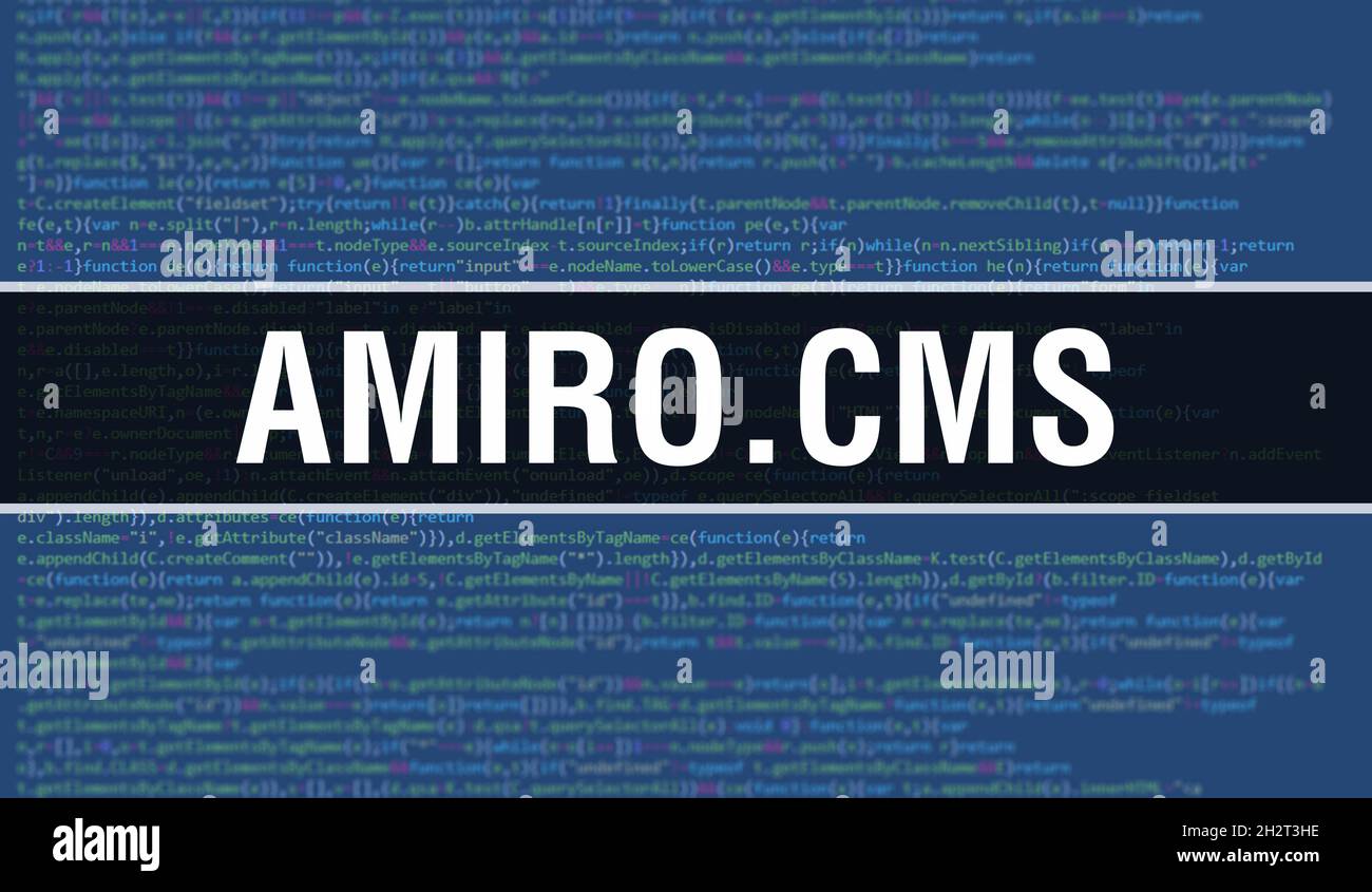 Amiro.CMS concept with Random Parts of Program Code. Amiro.CMS with Programming code abstract ...