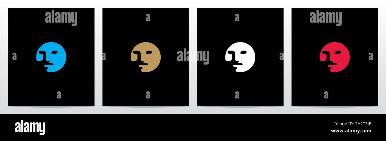 Human Face On Letter Logo Design O Stock Vector Image & Art - Alamy