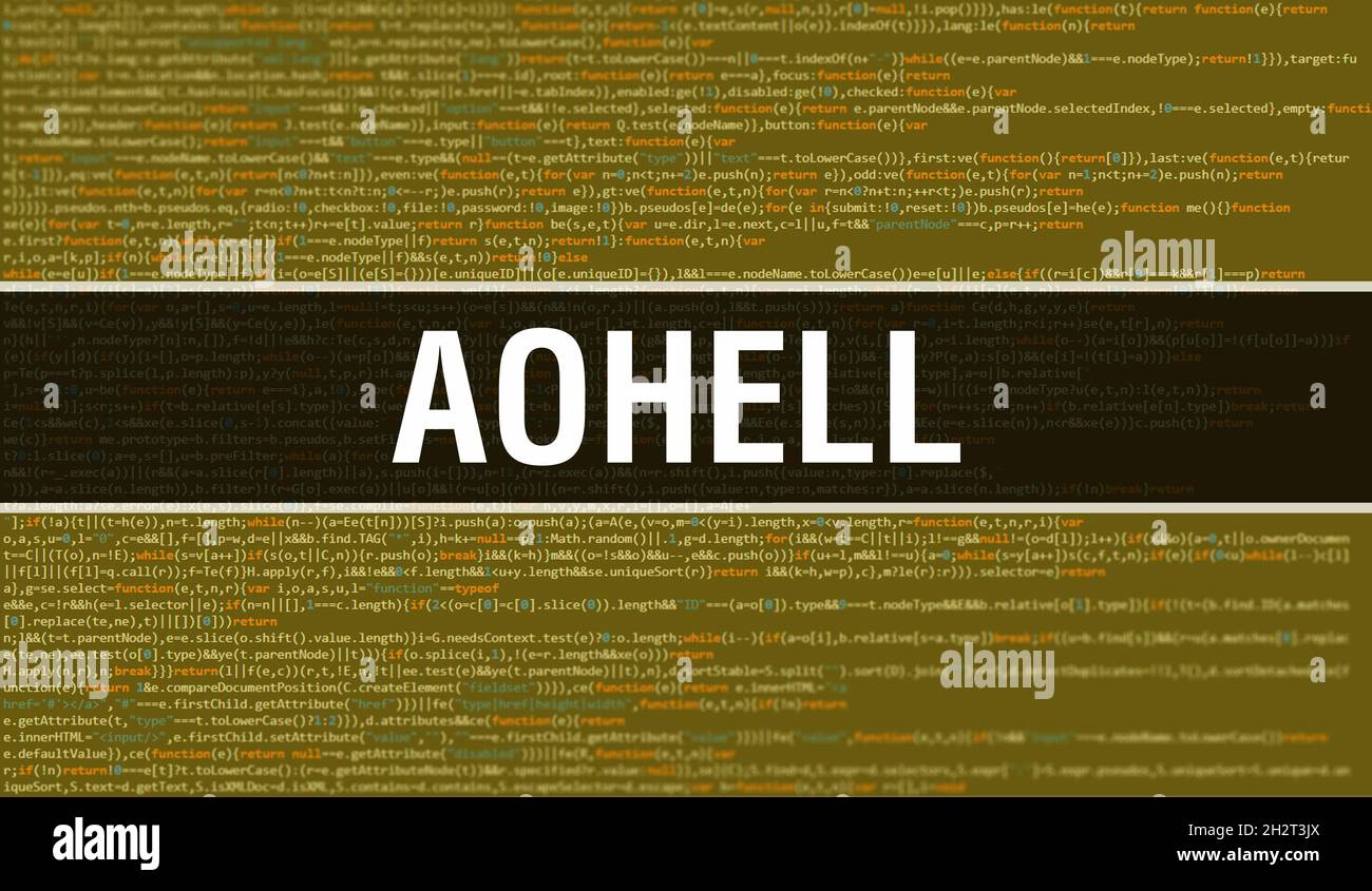 AOHell with Binary code digital technology background. Abstract ...