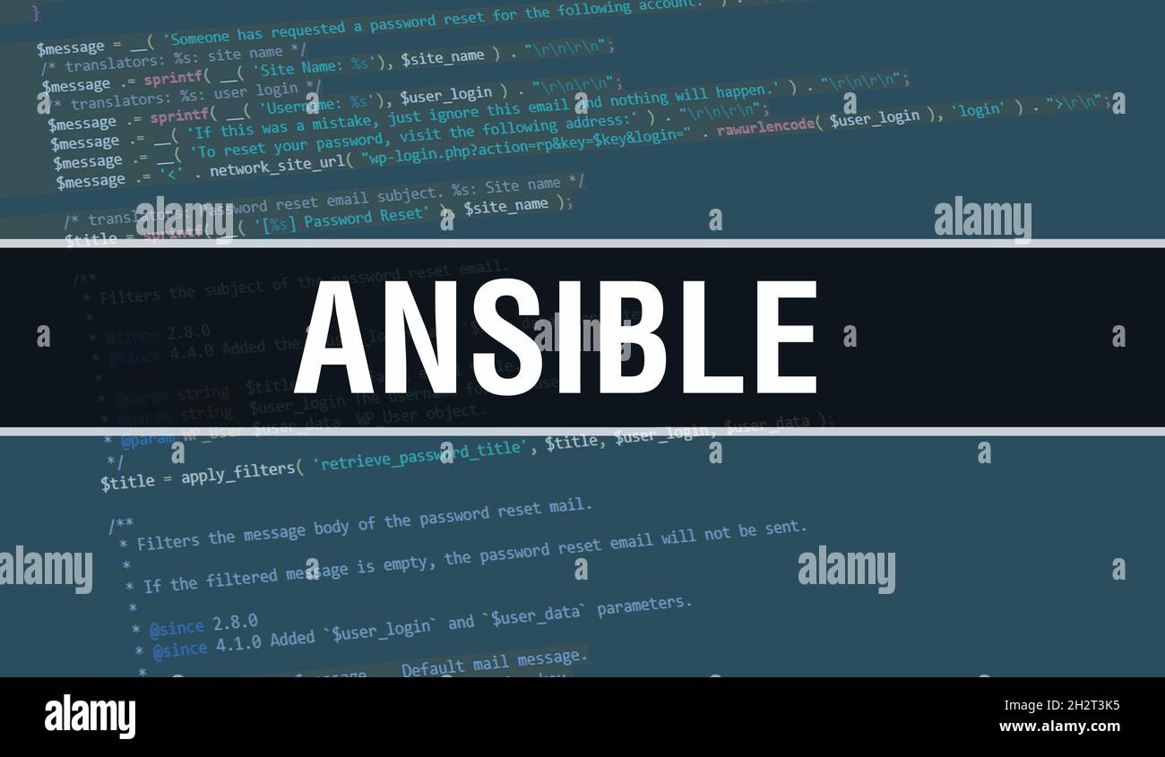 Ansible concept illustration using code for developing programs and app ...