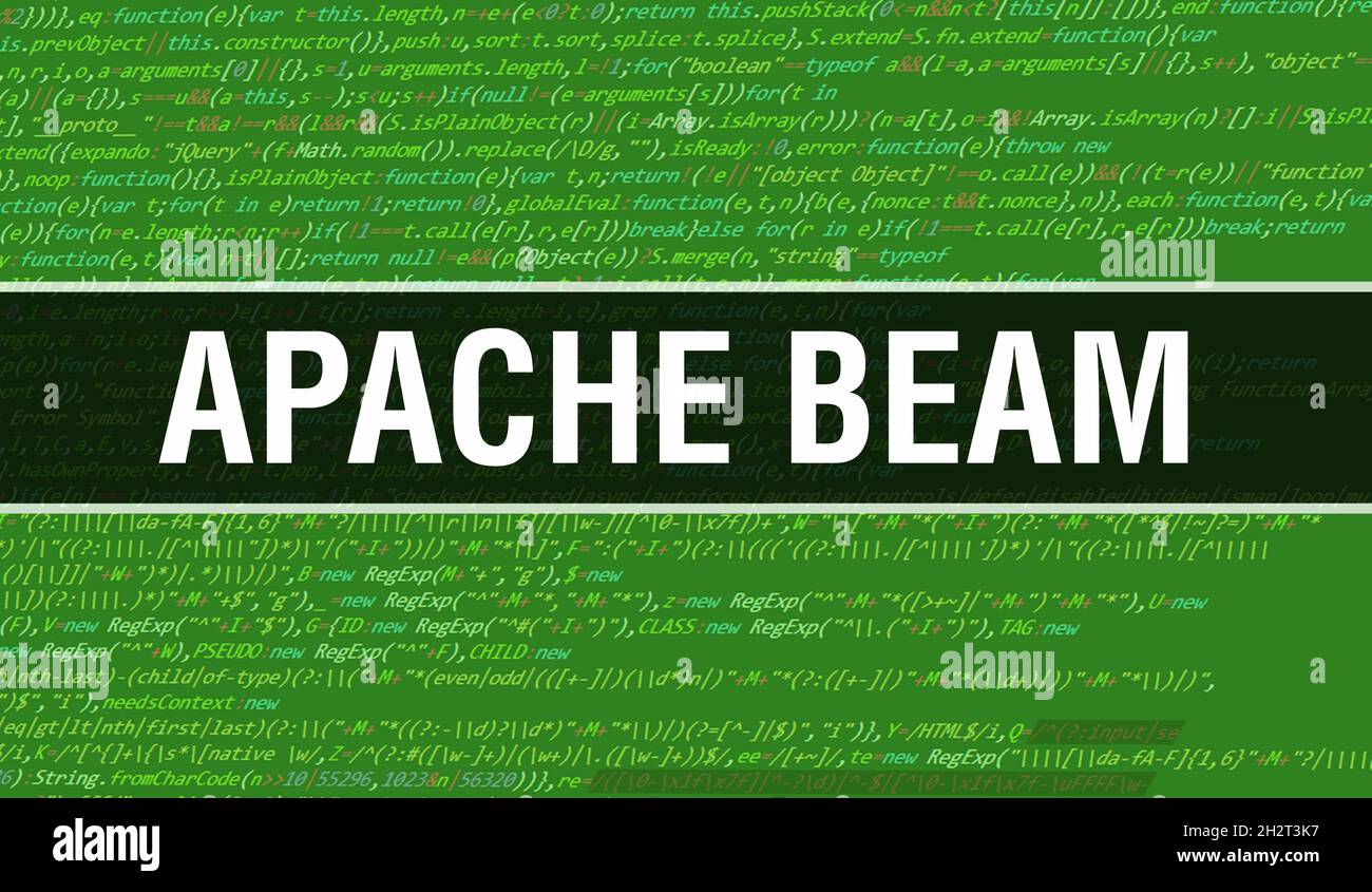 Apache Beam with Abstract Technology Binary code Background.Digital ...