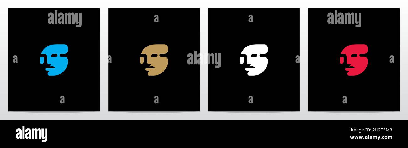 Human Face On Letter Logo Design G Stock Vector Image & Art - Alamy