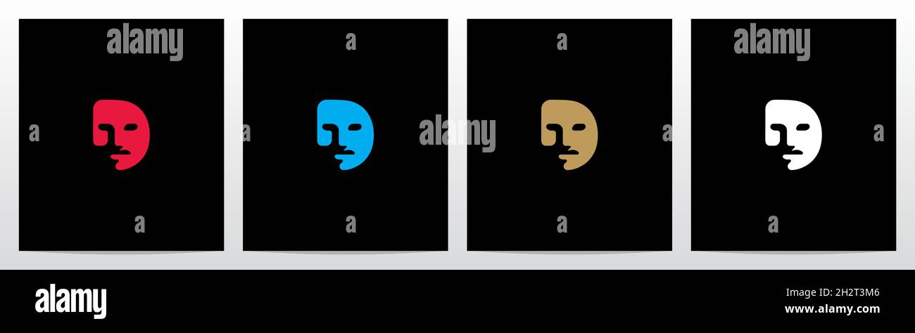 Human Face On Letter Logo Design D Stock Vector Image & Art - Alamy