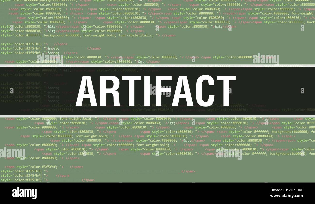 Artifact concept with Random Parts of Program Code.Artifact text ...