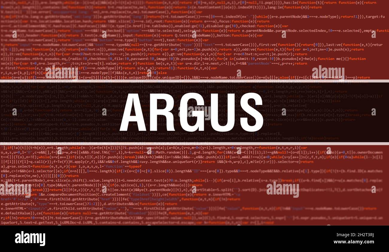 Argus with Binary code digital technology background. Abstract ...