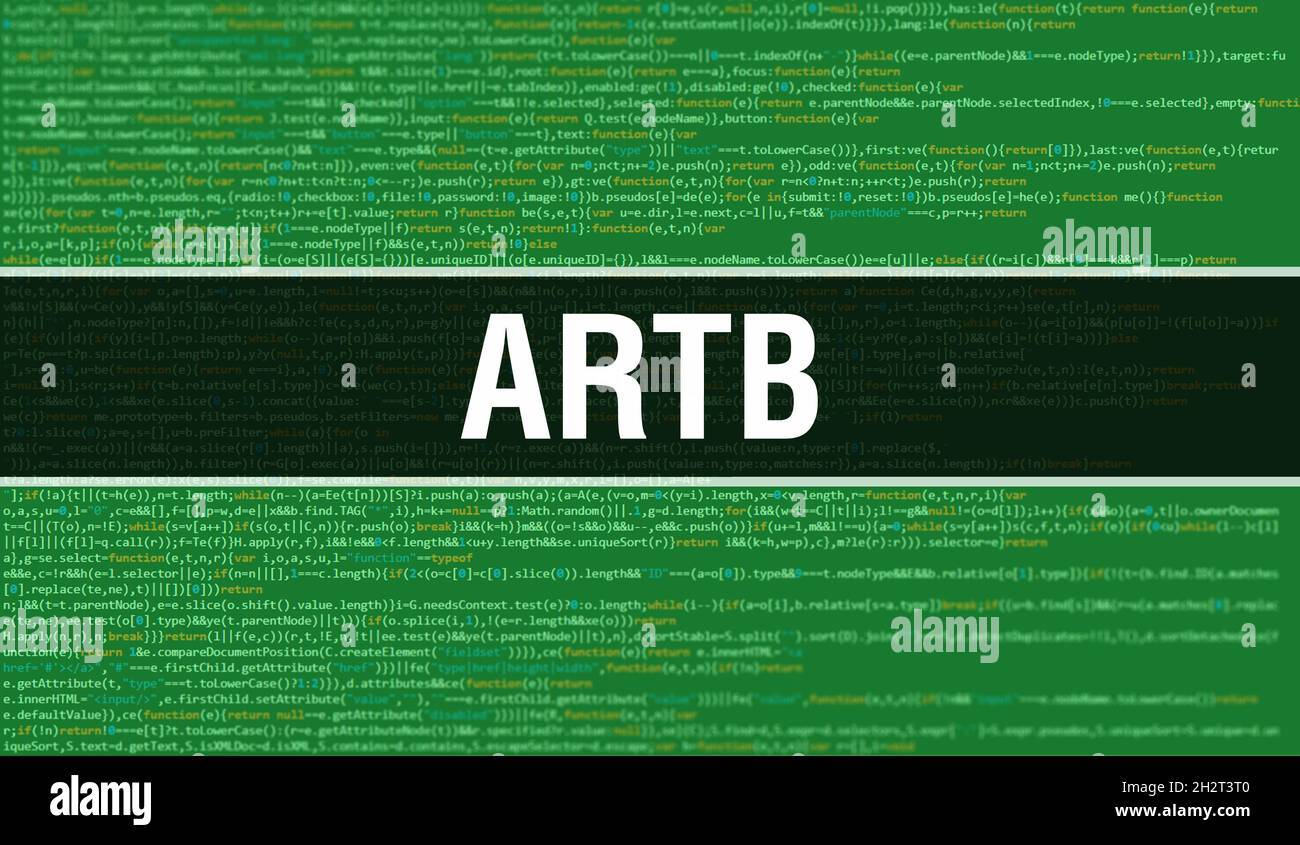 ARTB with Binary code digital technology background. Abstract ...