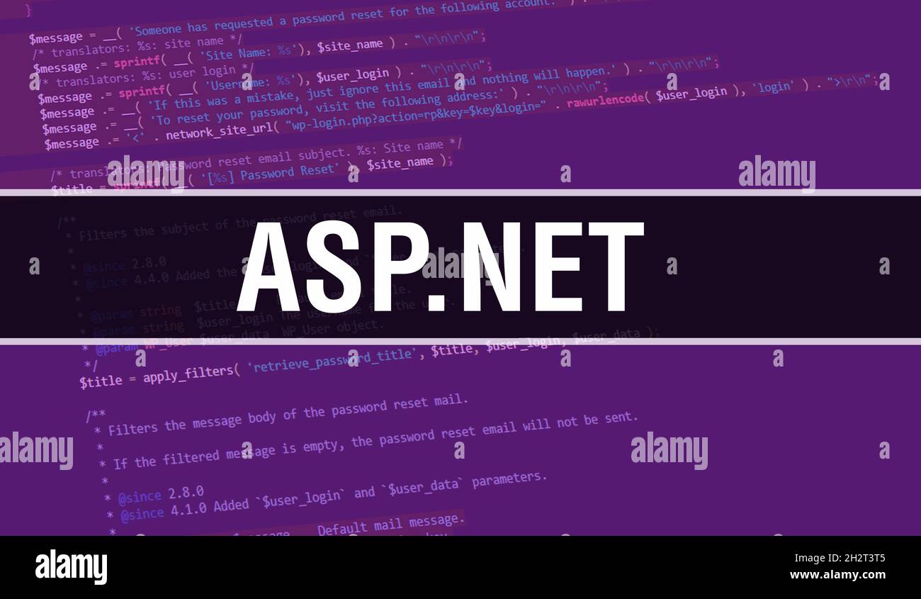Aspnet Concept Illustration Using Code For Developing Programs And App Aspnet Website Code