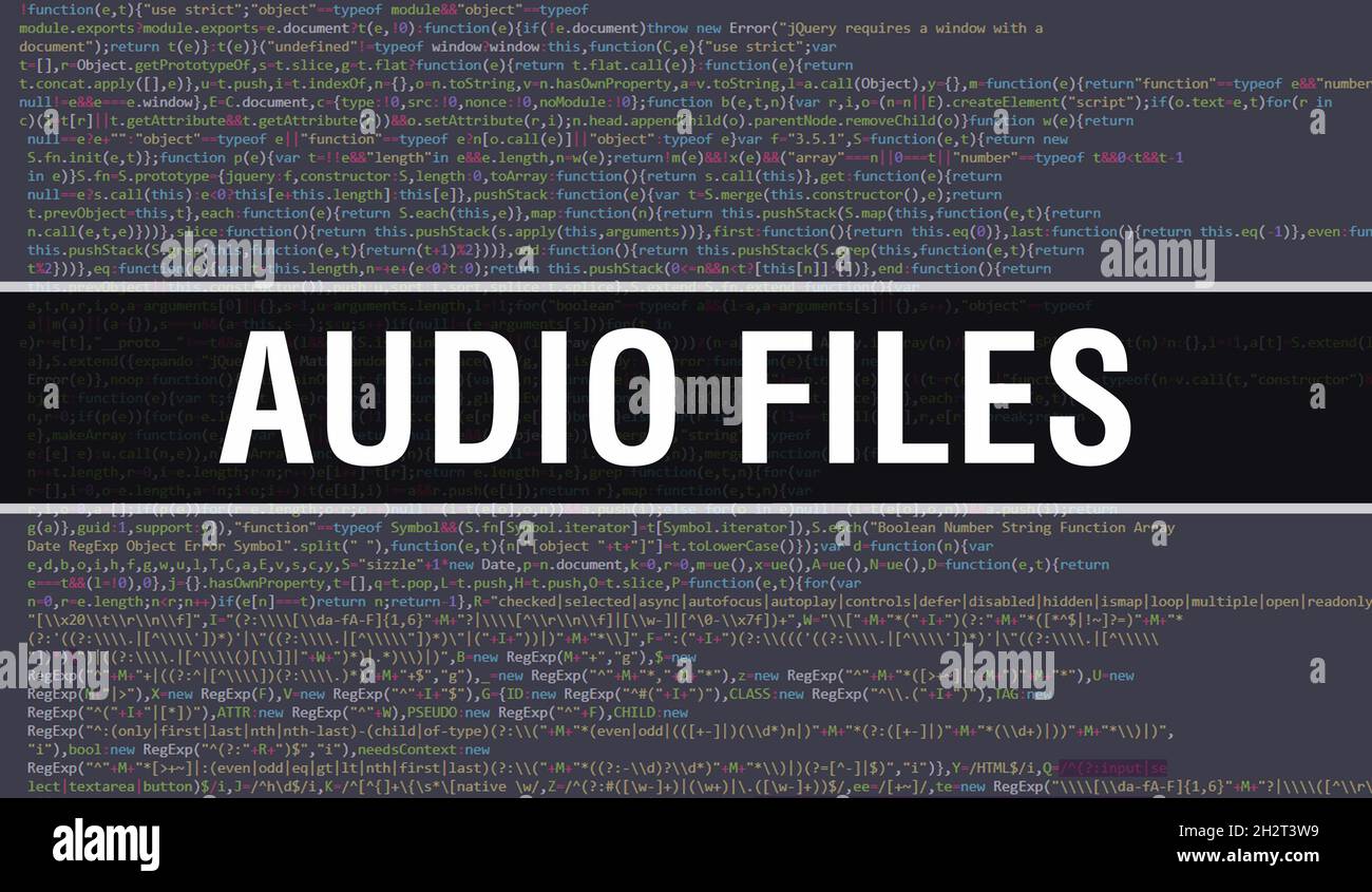 Audio Files text written on Programming code abstract technology ...