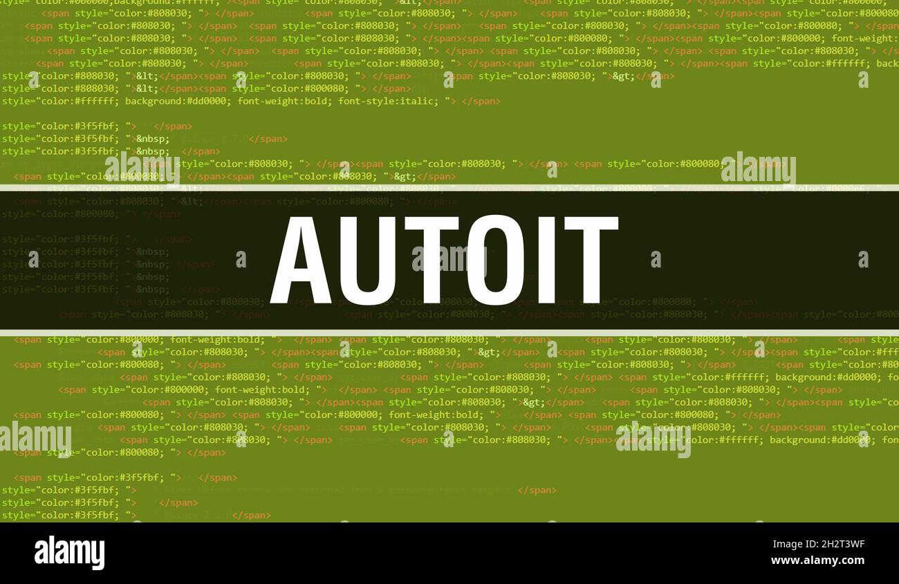 Autoit Concept With Random Parts Of Program Codeautoit Text Written On Programming Code