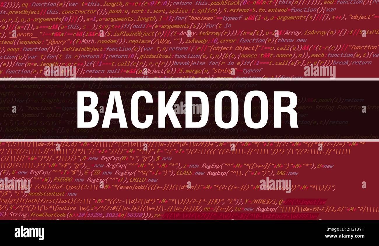Backdoor with Abstract Technology Binary code Background.Digital binary ...