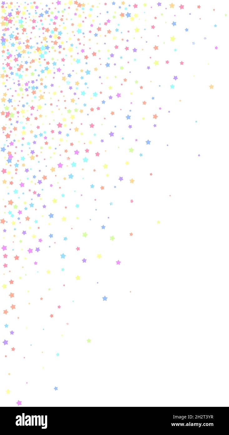 Festive rare confetti. Celebration stars. Colorful stars dense on white ...