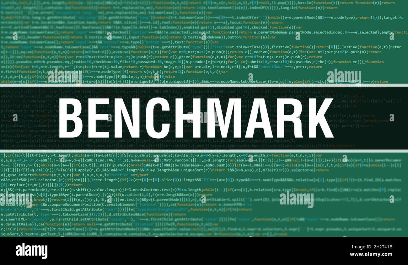 Benchmark with Binary code digital technology background. Abstract ...