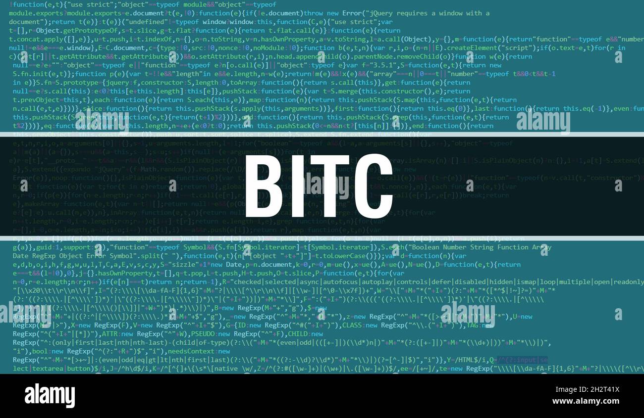 Bitc Text Written On Programming Code Abstract Technology Background Of