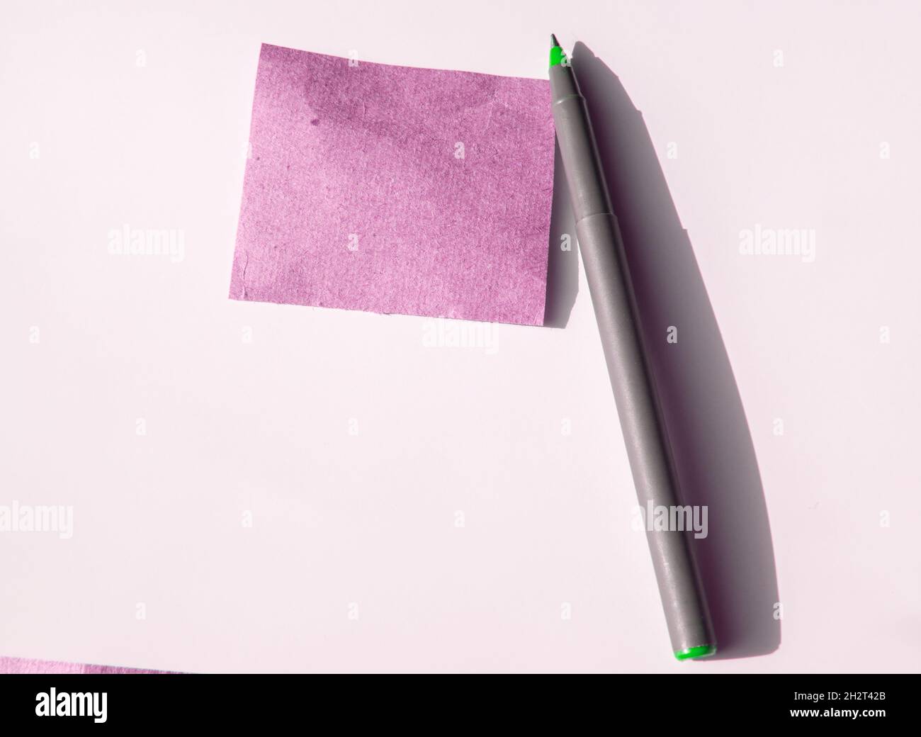 Blank pink paper card with pen, blank template and mockup for text ...