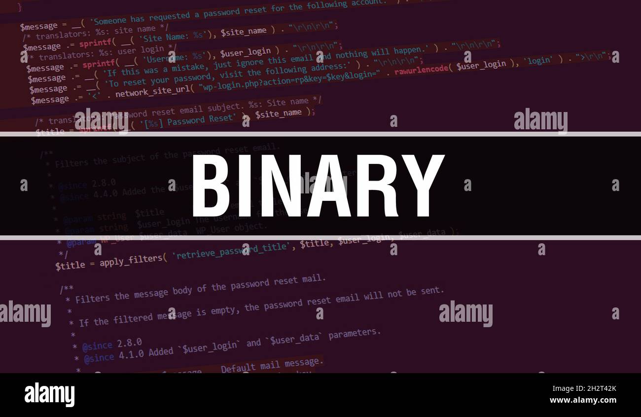 binary concept illustration using code for developing programs and app ...