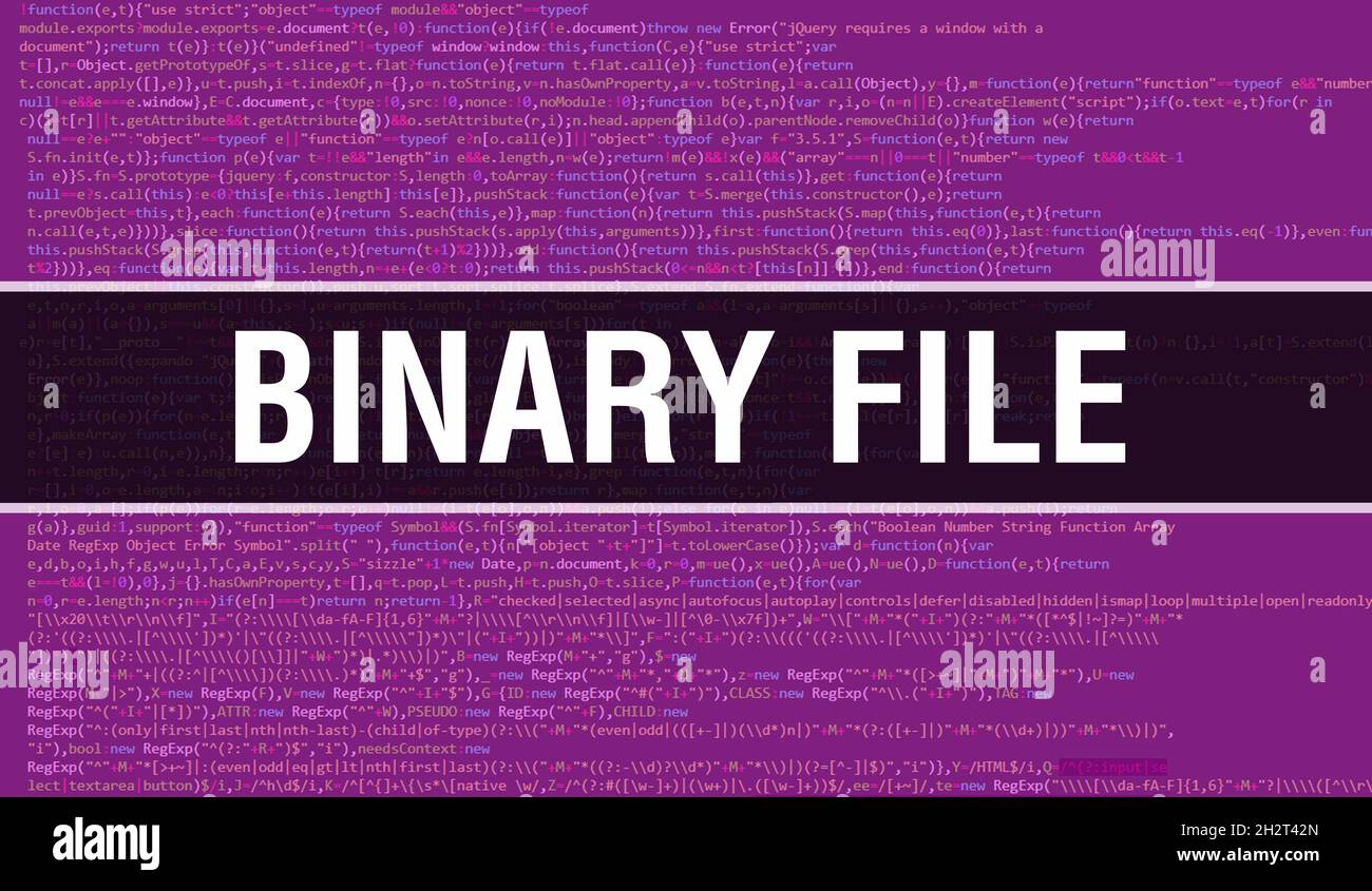 Binary File Text Written On Programming Code Abstract Technology Background Of Software