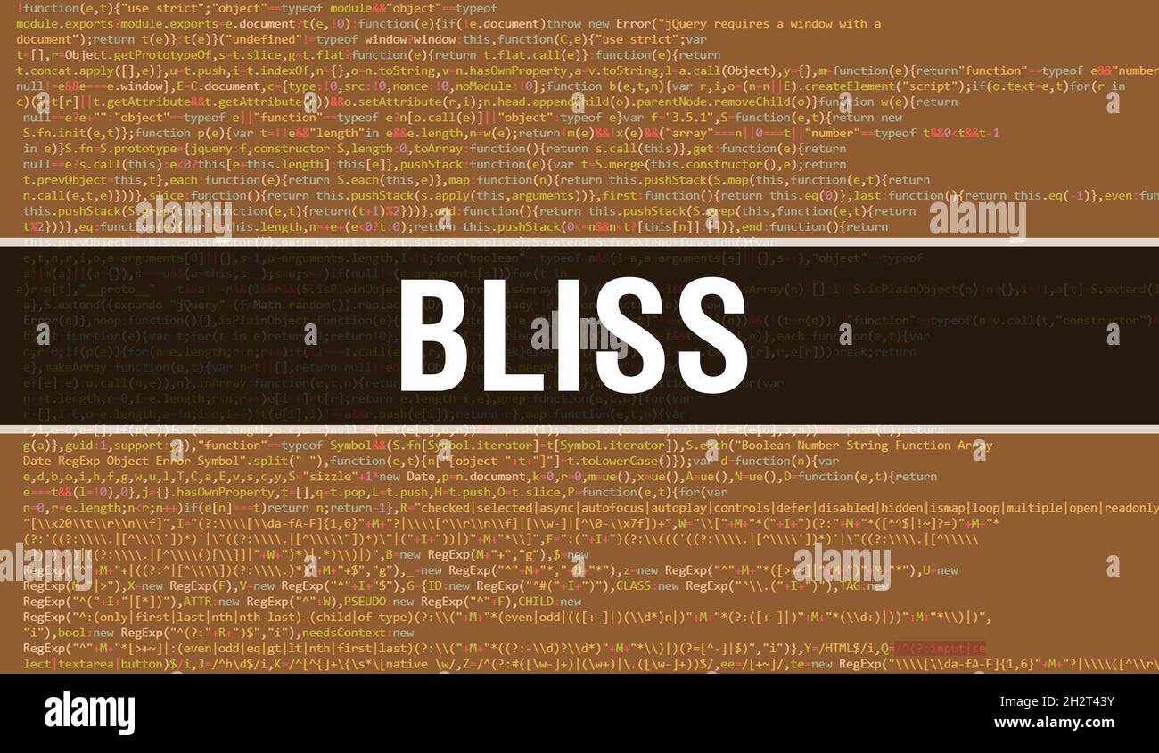 BLISS text written on Programming code abstract technology background ...