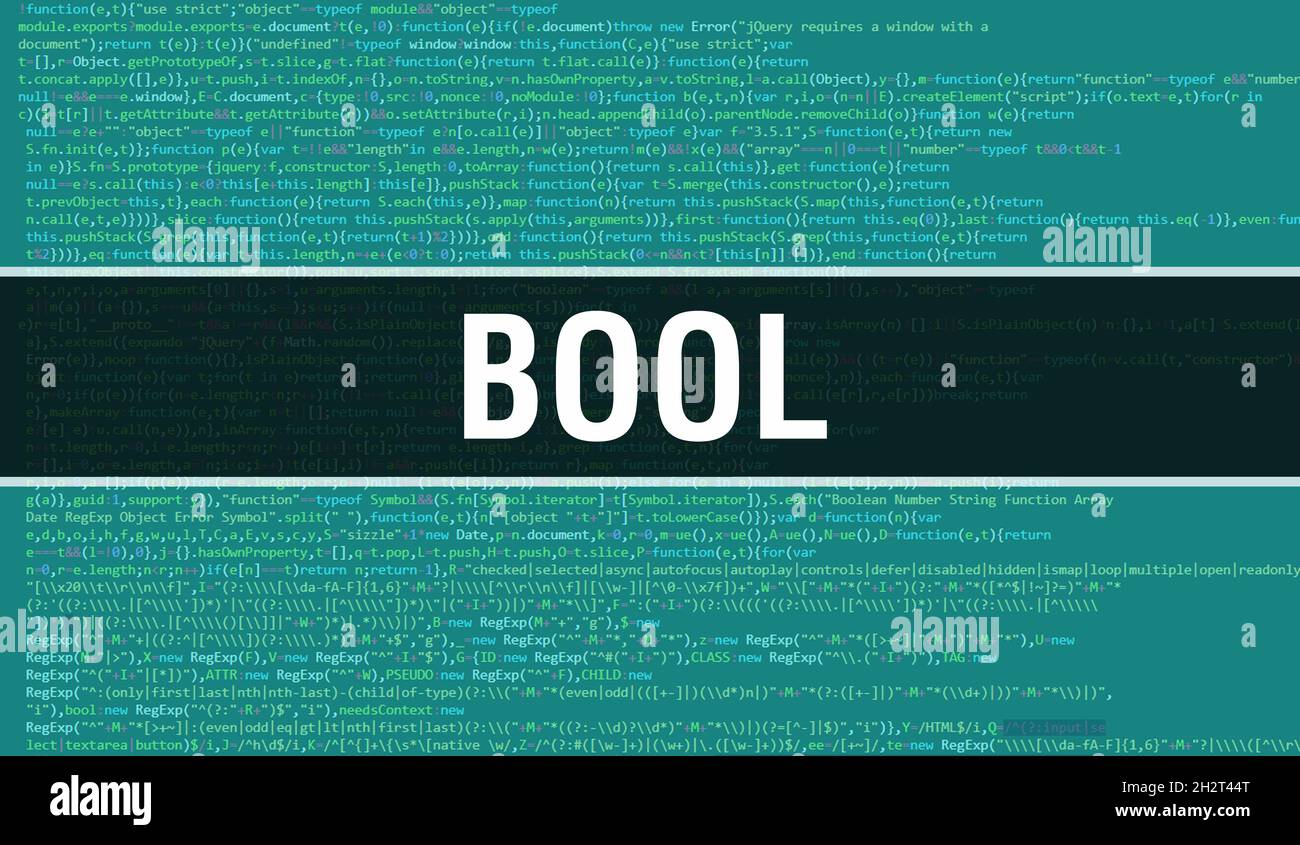 Bool Text Written On Programming Code Abstract Technology Background Of Software Developer And
