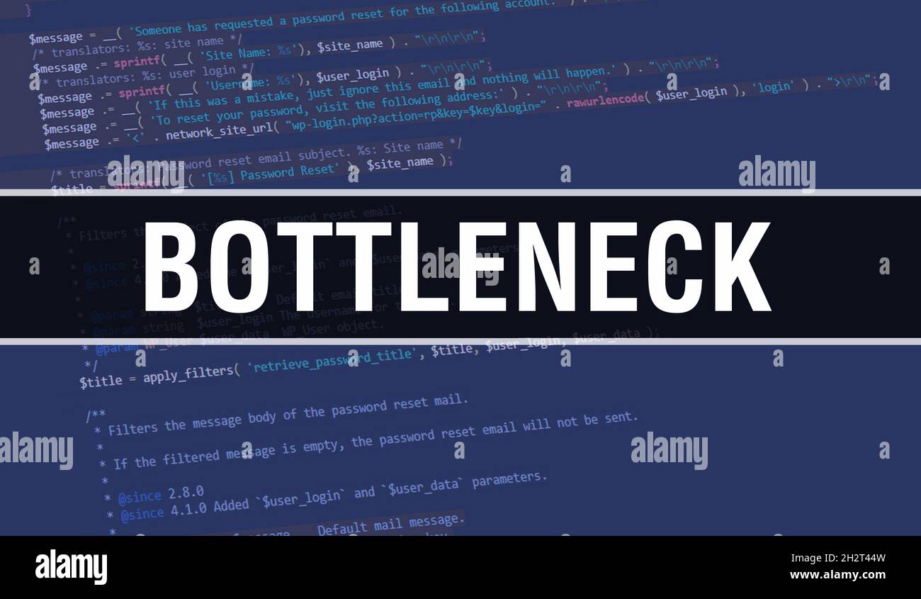 Bottleneck concept illustration using code for developing programs and app. Bottleneck website ...
