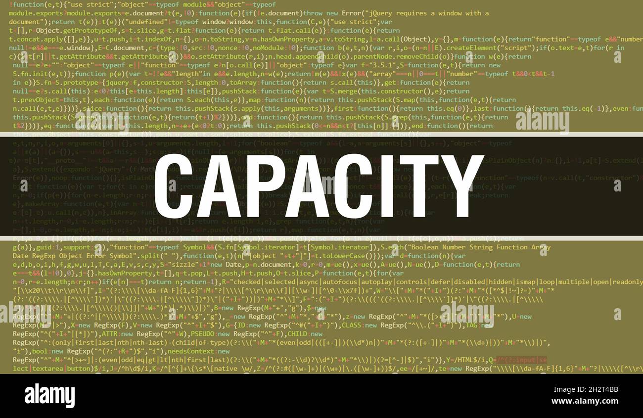 Capacity text written on Programming code abstract technology ...