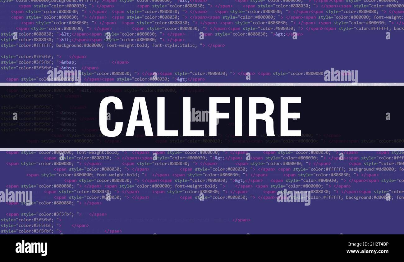 CallFire concept with Random Parts of Program Code.CallFire text ...