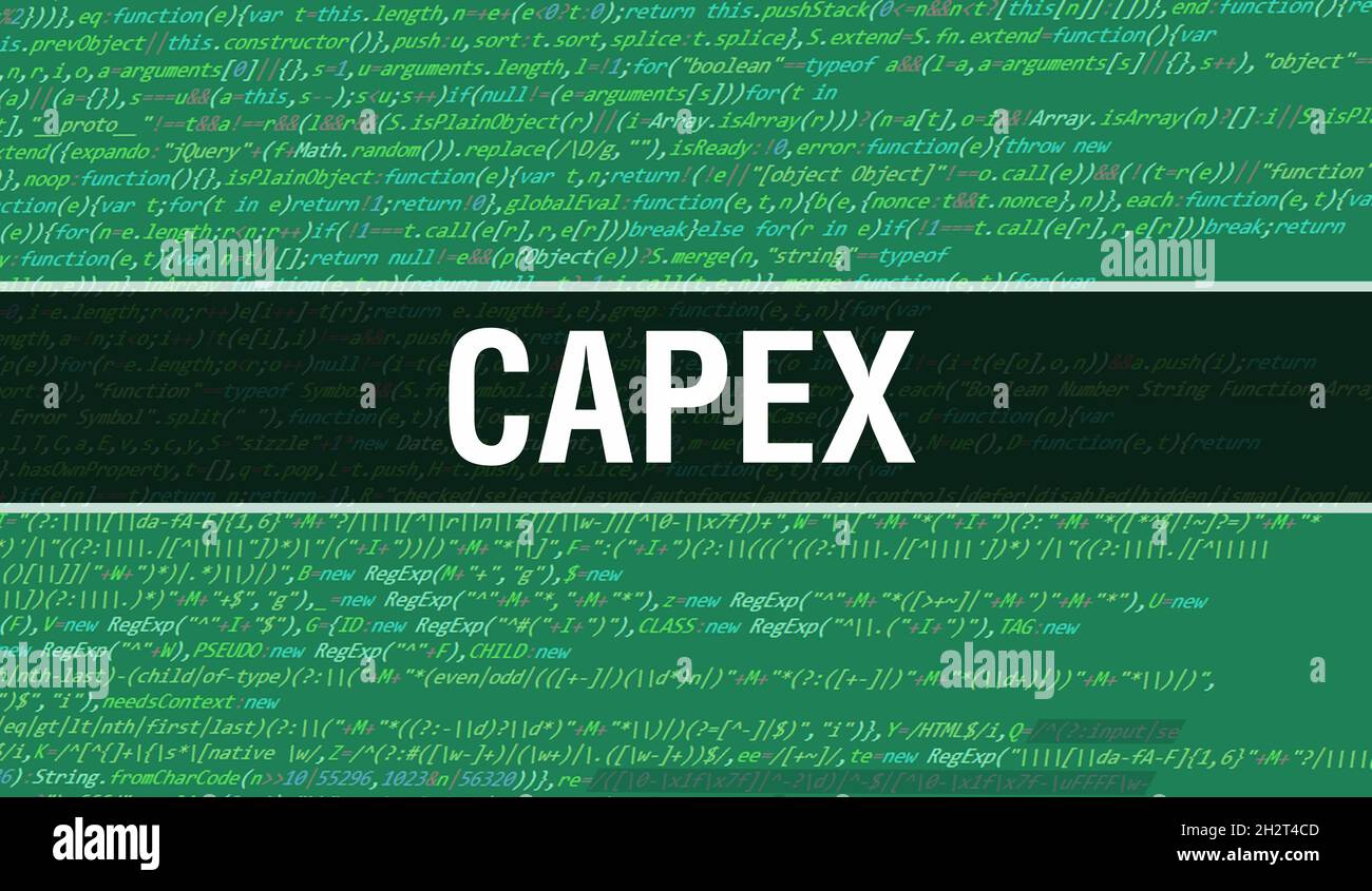 CapEx with Abstract Technology Binary code Background.Digital binary ...