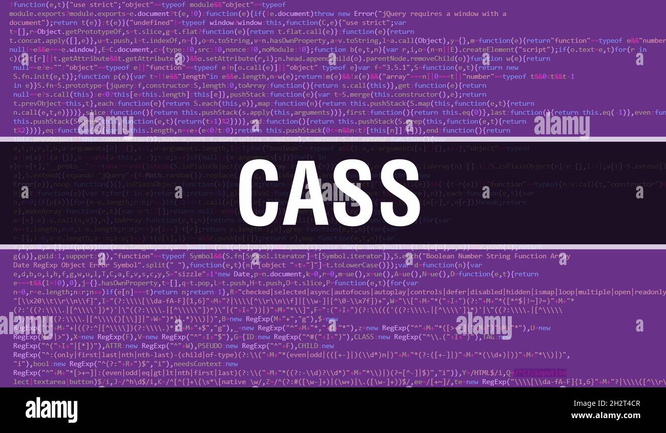 CASS text written on Programming code abstract technology background of ...
