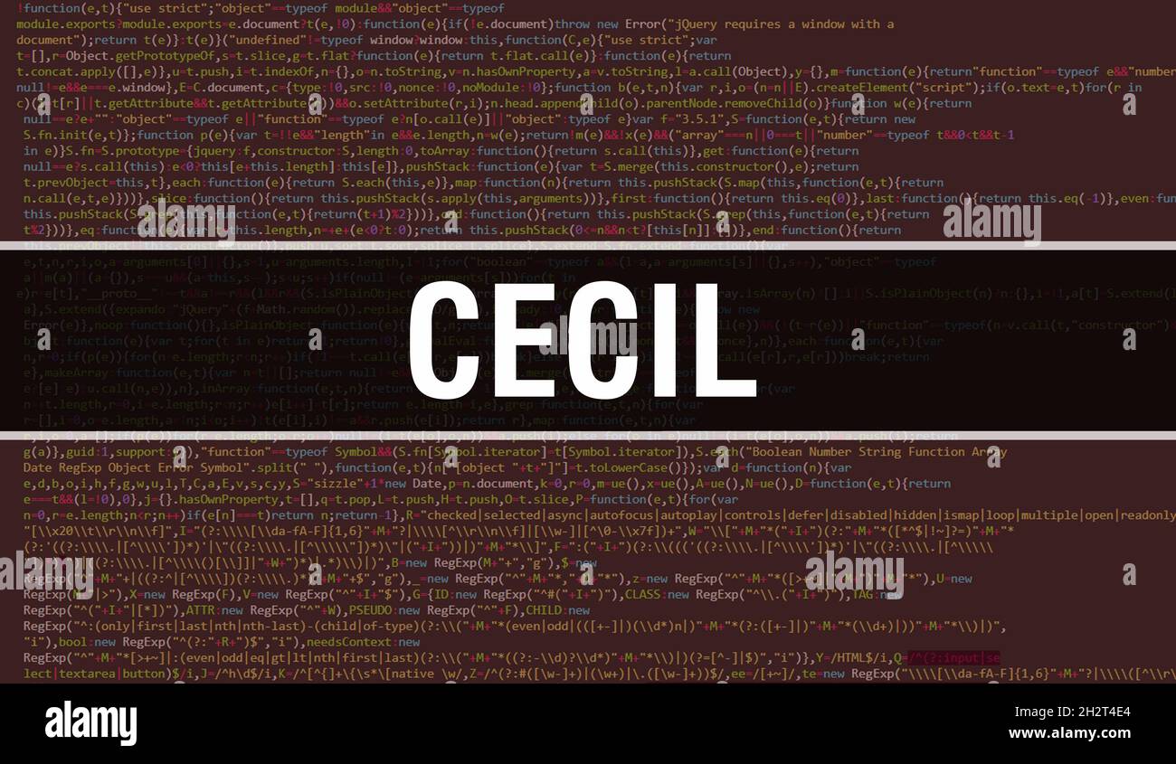Cecil concept illustration using code for developing programs and app. Cecil website code with ...