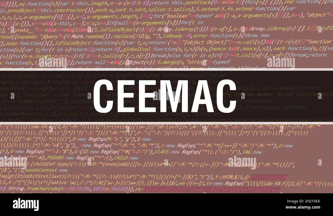 CEEMAC text written on Programming code abstract technology background ...