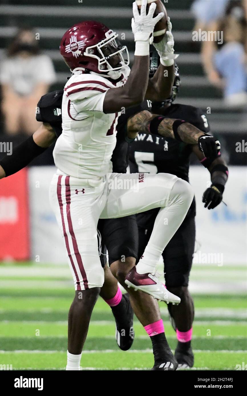 Honolulu, Hawaii, USA. 23rd Oct, 2021. New Mexico State Aggies wide ...