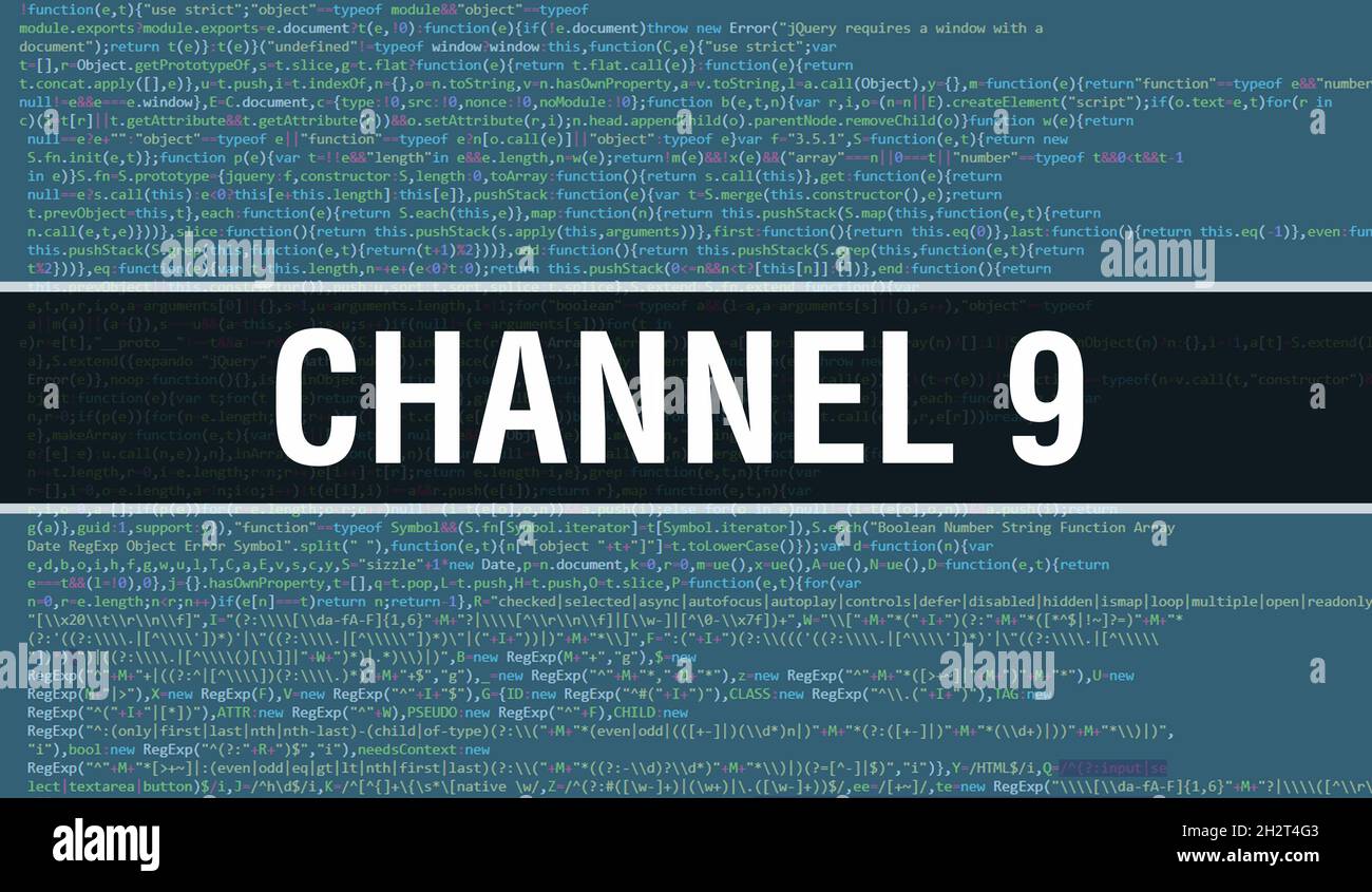 Channel 9 concept illustration using code for developing programs and ...
