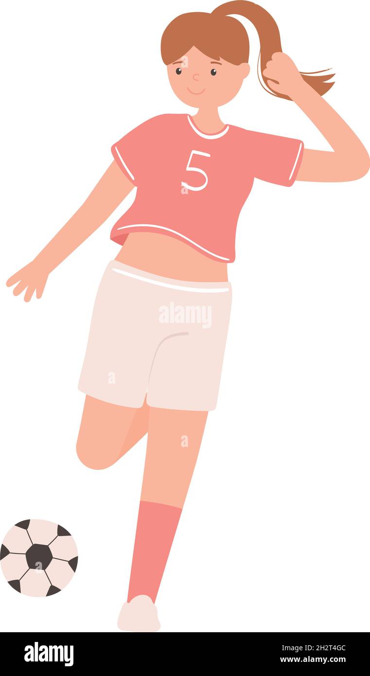 female soccer player Stock Vector Image & Art - Alamy