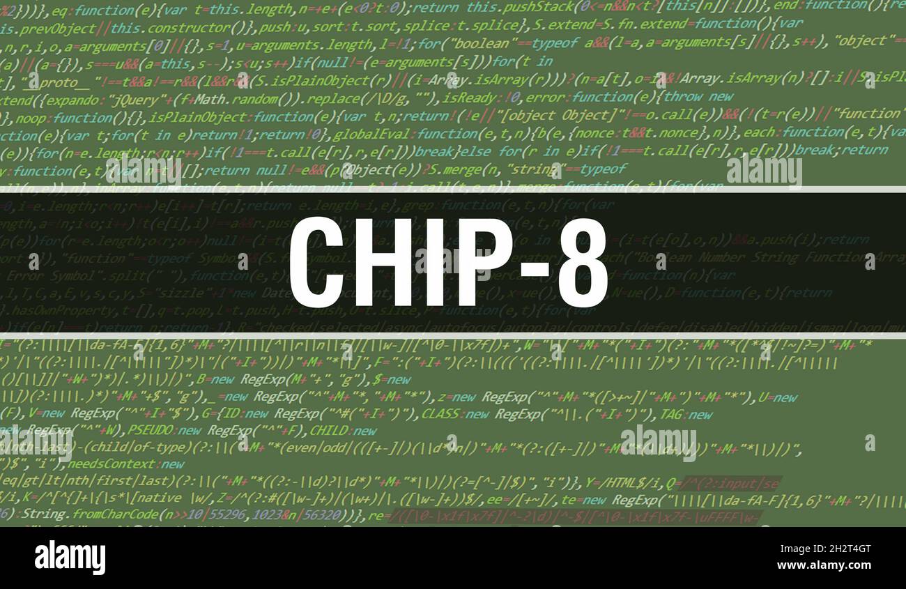 CHIP-8 text written on Programming code abstract technology background ...