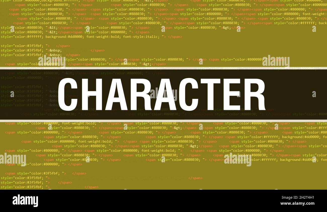 Character with Binary code digital technology background. Abstract ...