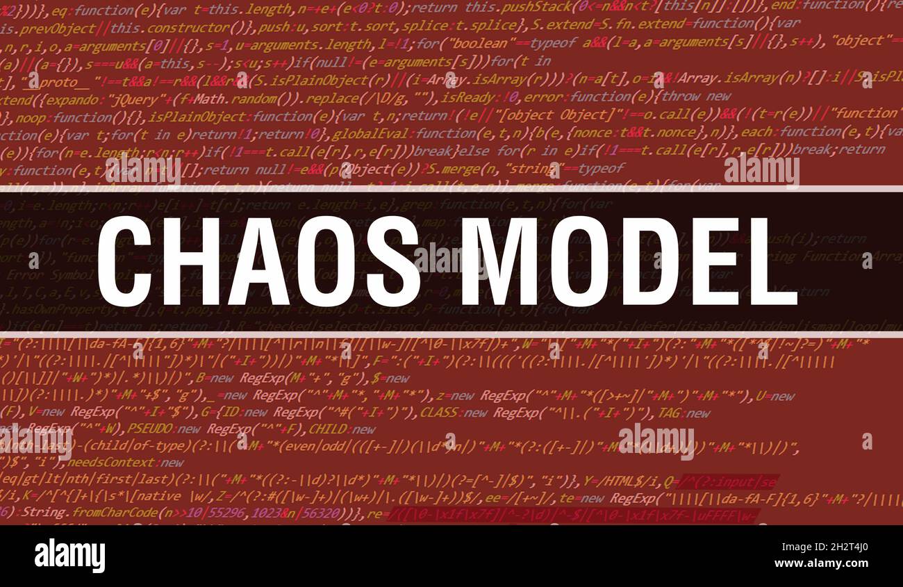 Chaos model text written on Programming code abstract technology ...
