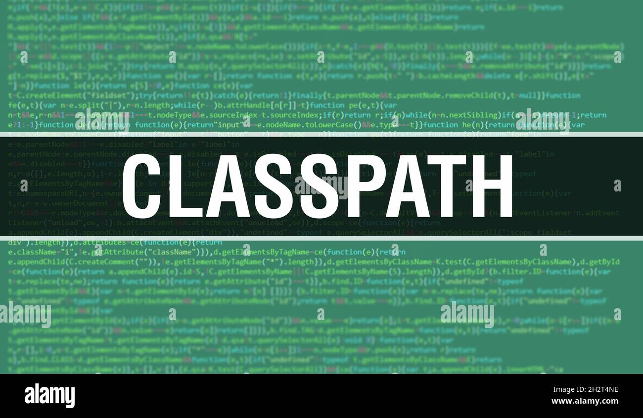 Classpath Concept With Random Parts Of Program Code Classpath With Programming Code Abstract