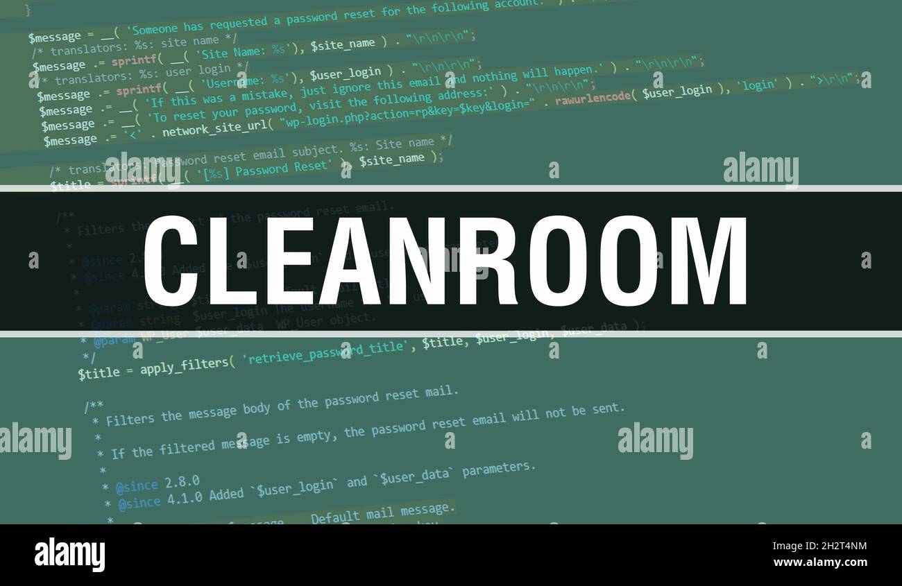 Cleanroom concept with Random Parts of Program Code.Cleanroom text ...