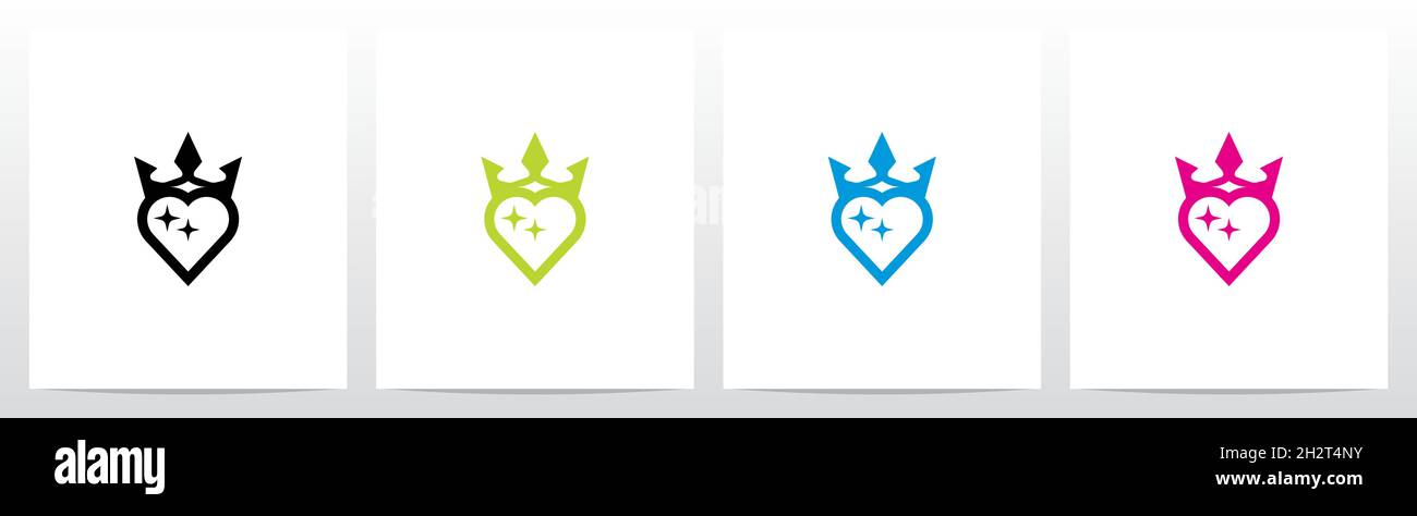 Heart With Crown Logo Design Stock Vector Image & Art - Alamy