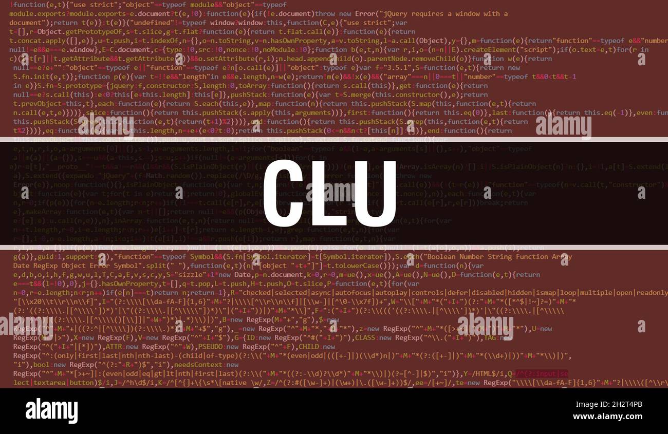 CLU concept illustration using code for developing programs and app. CLU website code with ...