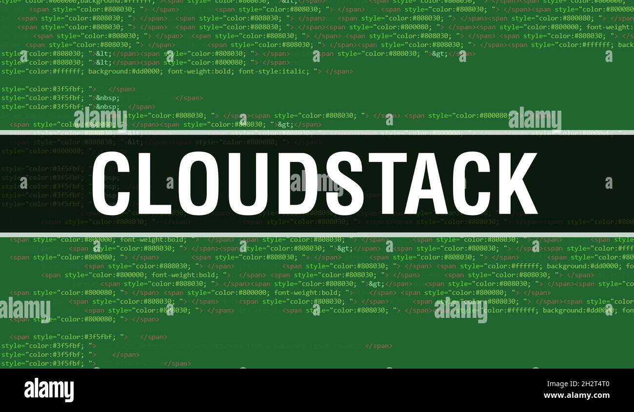 CloudStack with Binary code digital technology background. Abstract ...
