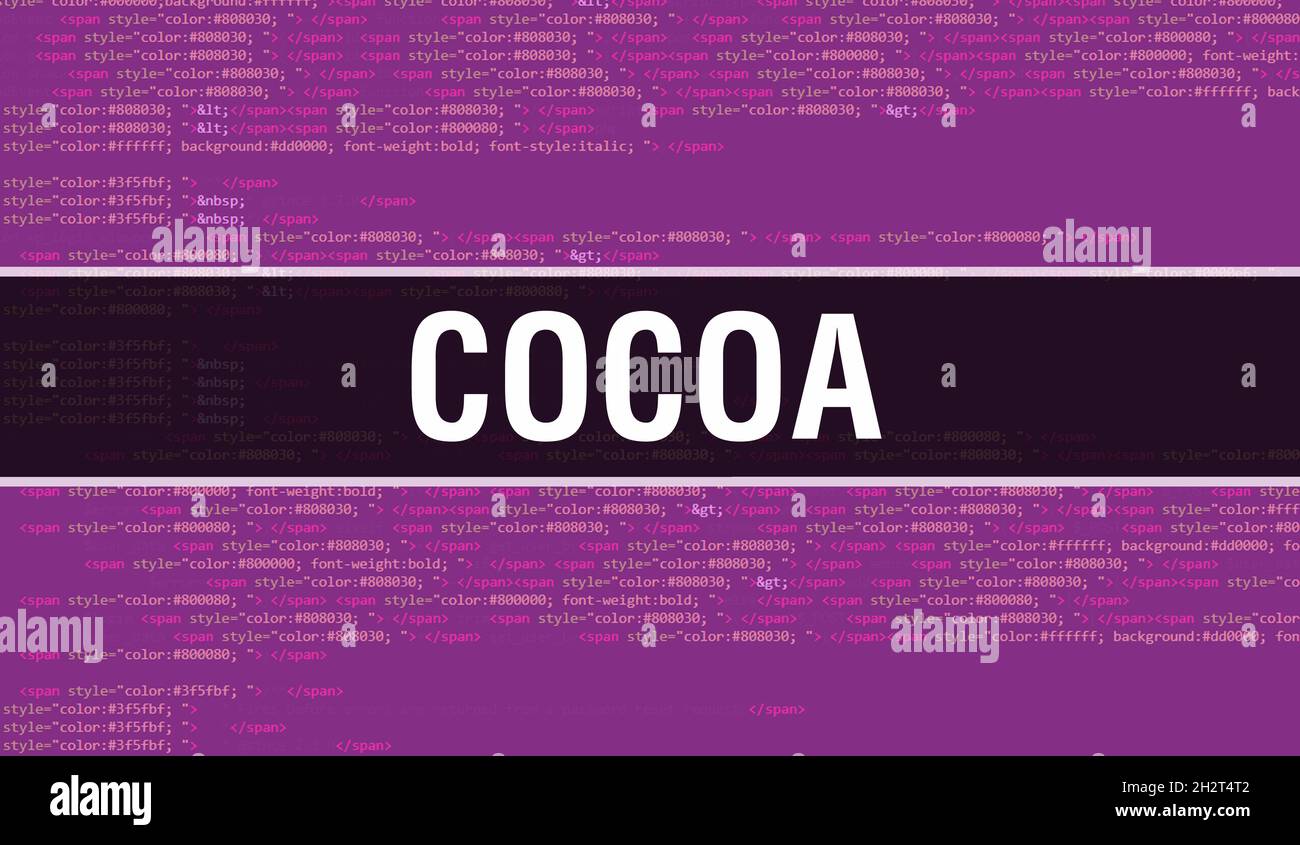 Cocoa With Binary Code Digital Technology Background Abstract Background With Program Code And