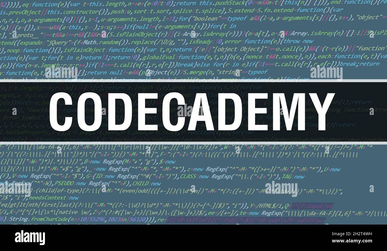 codecademy text written on Programming code abstract technology ...