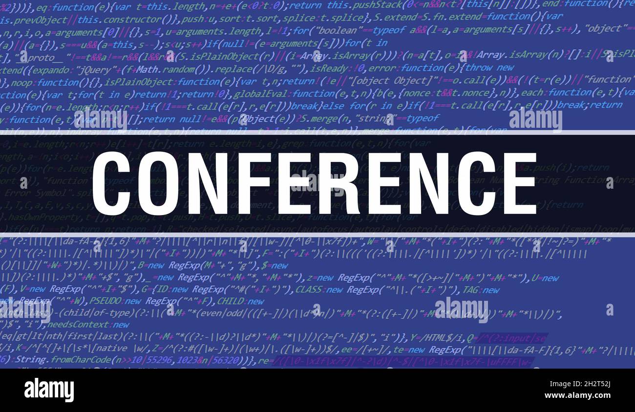 Conference text written on Programming code abstract technology ...
