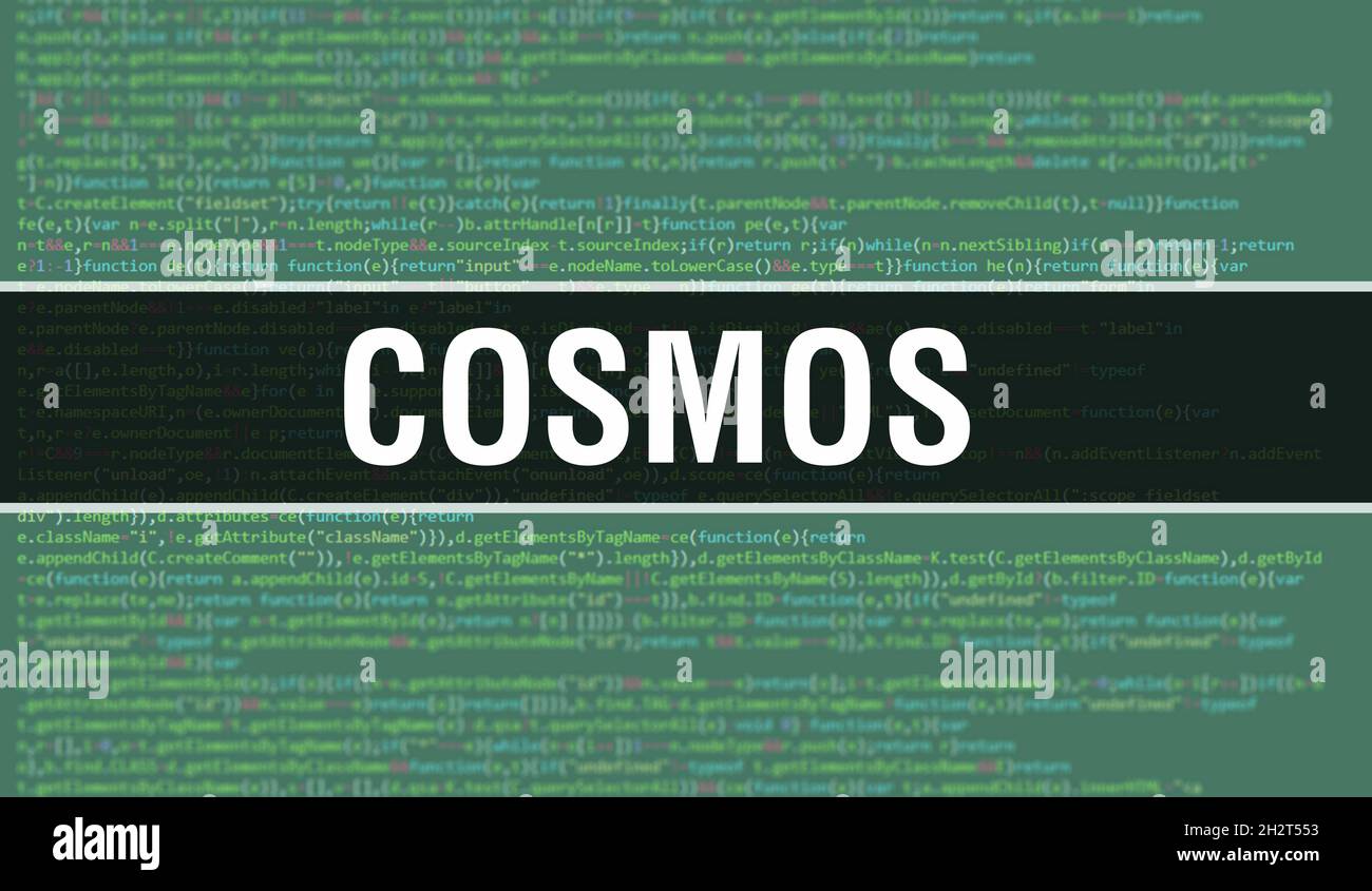 Cosmos concept with Random Parts of Program Code. Cosmos with ...