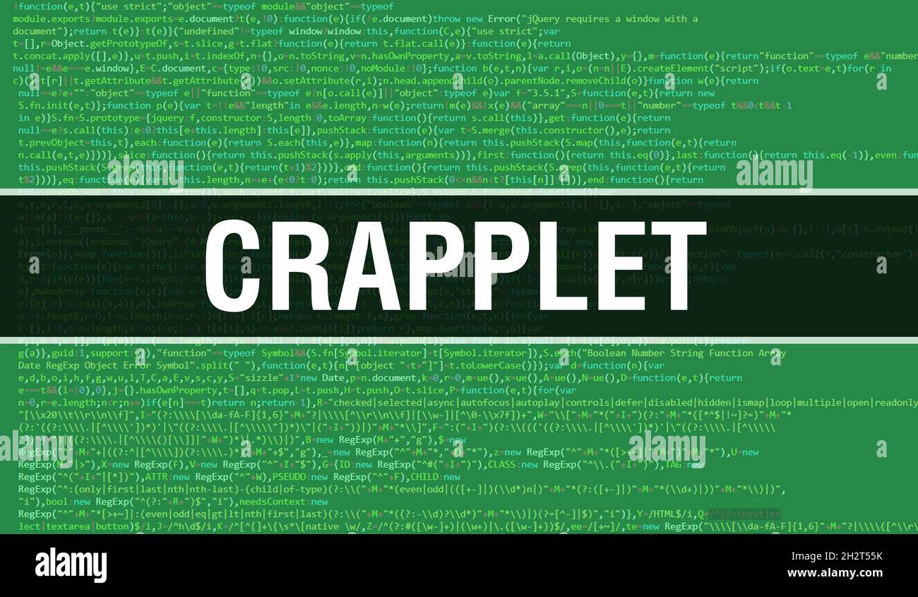 Crapplet concept illustration using code for developing programs and ...