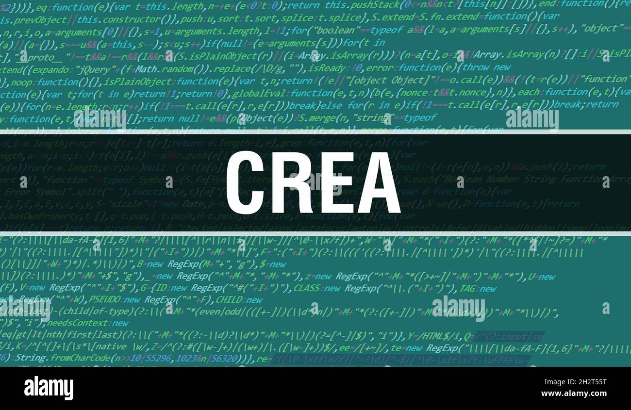 CREA text written on Programming code abstract technology background of ...