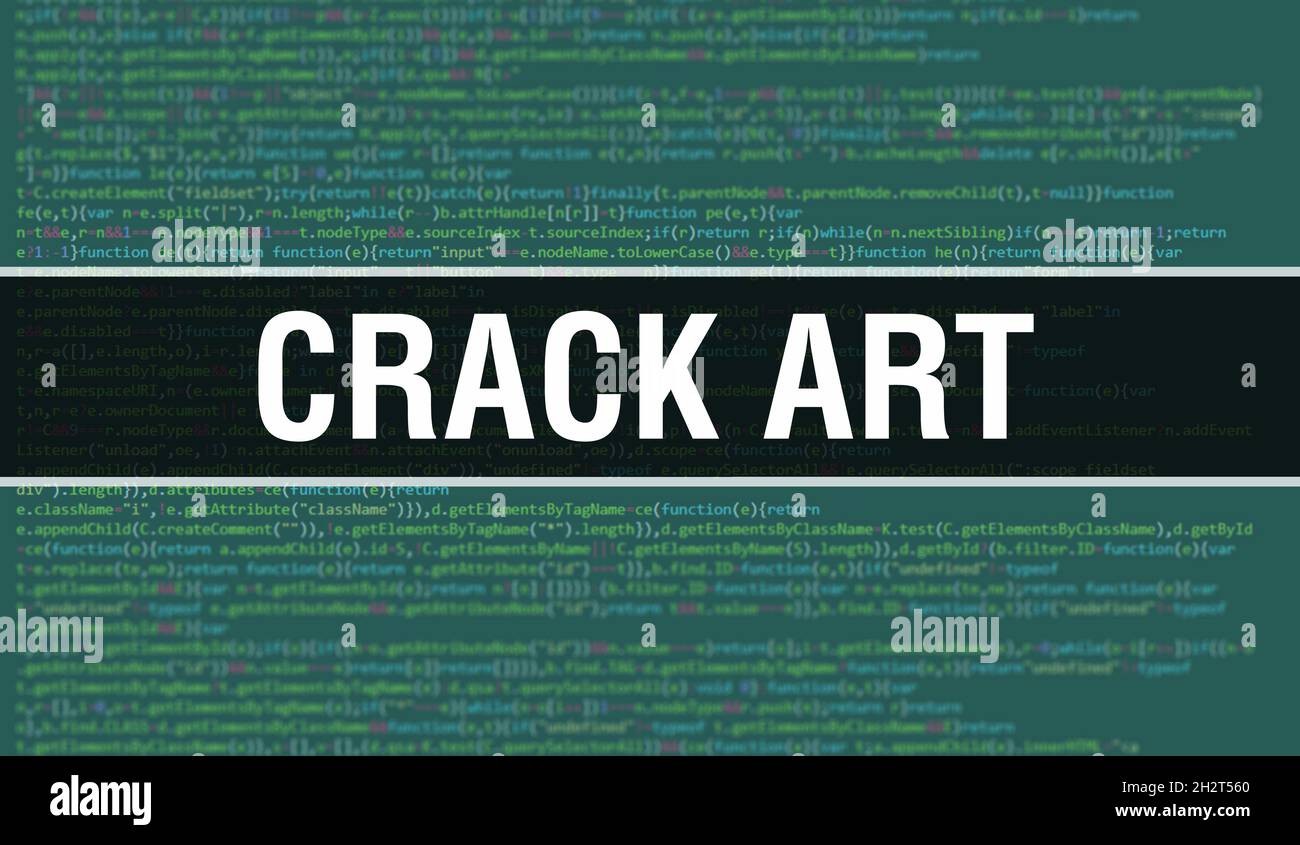 Crack Art concept with Random Parts of Program Code. Crack Art with ...