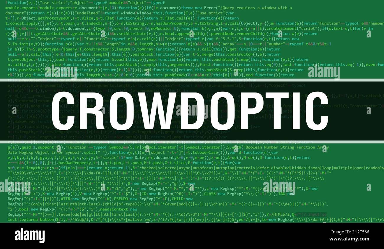 CrowdOptic concept illustration using code for developing programs and app. CrowdOptic website ...