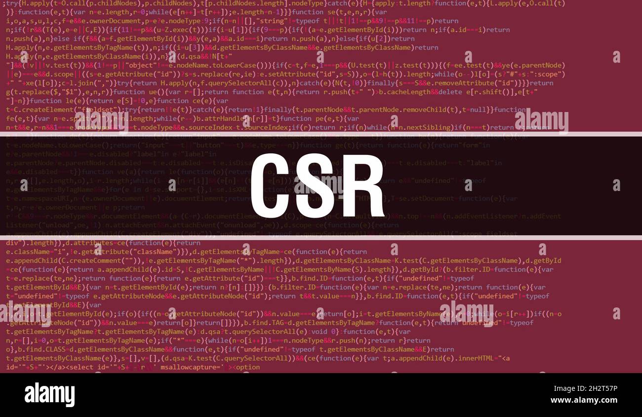 CSR with Abstract Technology Binary code Background.Digital binary data and Secure Data Concept ...