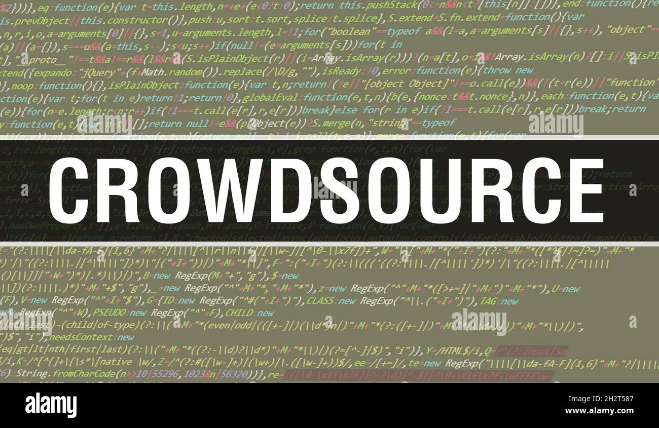 crowdsource text written on Programming code abstract technology ...